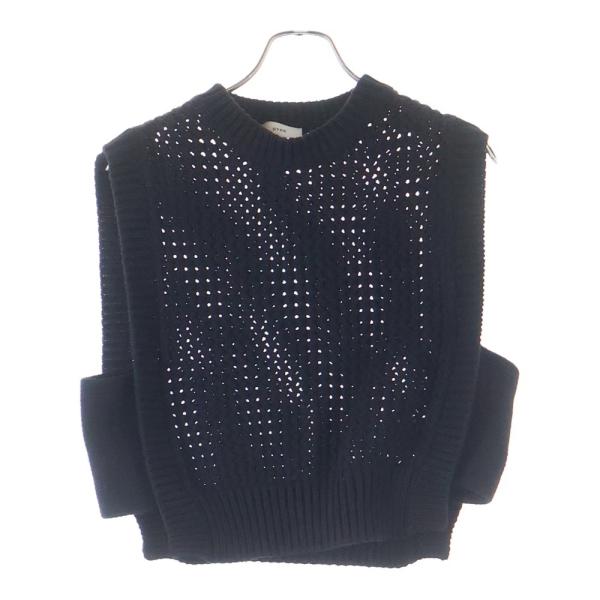 [商品番号]9026C150085[ブランド]HYKE（ハイク）[モデル]23SS CROCHETED CROPPED SWEATER TOP クロシェ編み クロップド セーター ニット ネイビー レディース 231-11311 013[販...