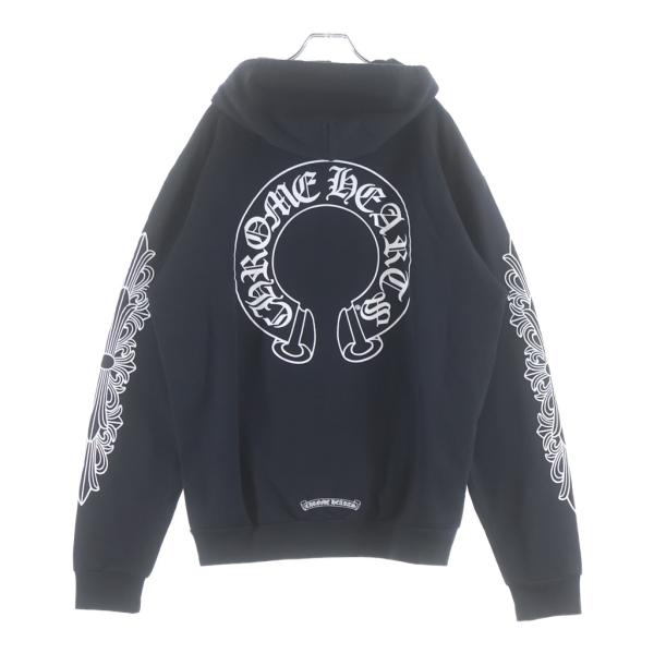 [商品番号]9026D280096[ブランド]CHROME HEARTS（クロムハーツ）[モデル]SWTSHRT PLVR 袖フローラル バックホースシュープリント スウェット プルオーバーパーカー ブラック[販売店舗]BRINGアメリカ村店