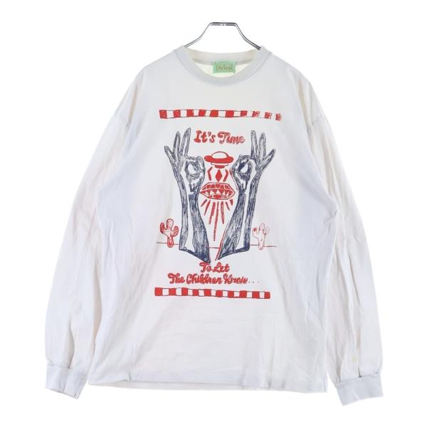[商品番号]9225H280025[ブランド]Aries（アリエス）[モデル]IT'S TIME イッツタイム フロントプリント クルーネック長袖Tシャツ カットソー ホワイト SRAR 60007[販売店舗]BRING福岡天神店