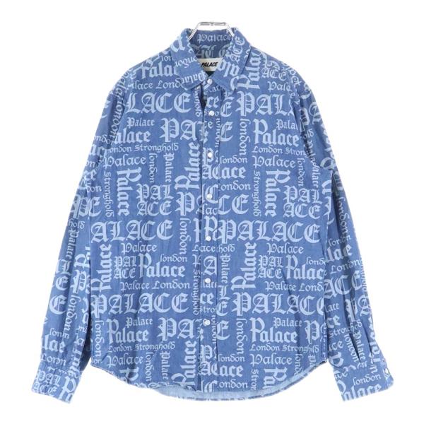 [商品番号]9225K170038[ブランド]Palace Skateboards（パレススケートボーズ）[モデル]20SS YE OLDE BUT A GOLDIE SHIRT 総柄ロゴ 長袖シャツ インディゴ[販売店舗]BRING TH...