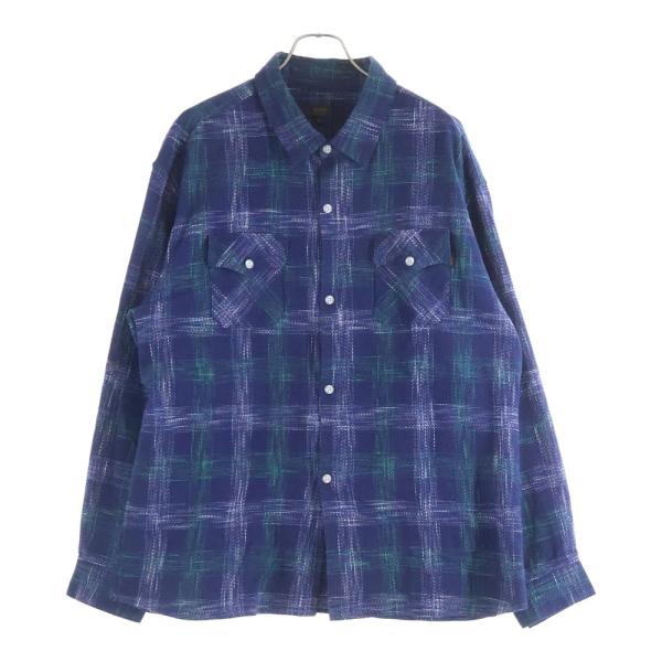 [商品番号]9226A100039[ブランド]RATS（ラッツ）[モデル]23AW AMUNDSEN CHECK SHIRT アムンゼン 長袖チェックシャツ ネイビー/グリーン 23RS-0808[販売店舗]BRING オンラインショップ