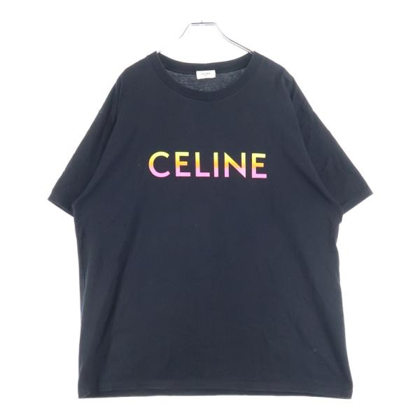 [商品番号]9226A160021[ブランド]CELINE（セリーヌ）[モデル]22SS Gradient Logo Print Cotton Tee グラデーション ロゴ クルーネック半袖Tシャツカットソー ブラック 2X10B671Q[...