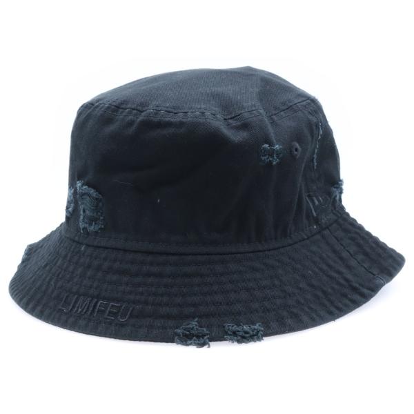 [商品番号]9226A280013[ブランド]LIMI feu（リミフゥ）[モデル]×New Era ニューエラ ダメージ加工 ロゴ刺繍 バケットハット 帽子 ブラック レディース LZ-H13-086-1[販売店舗]BRING オンライン...