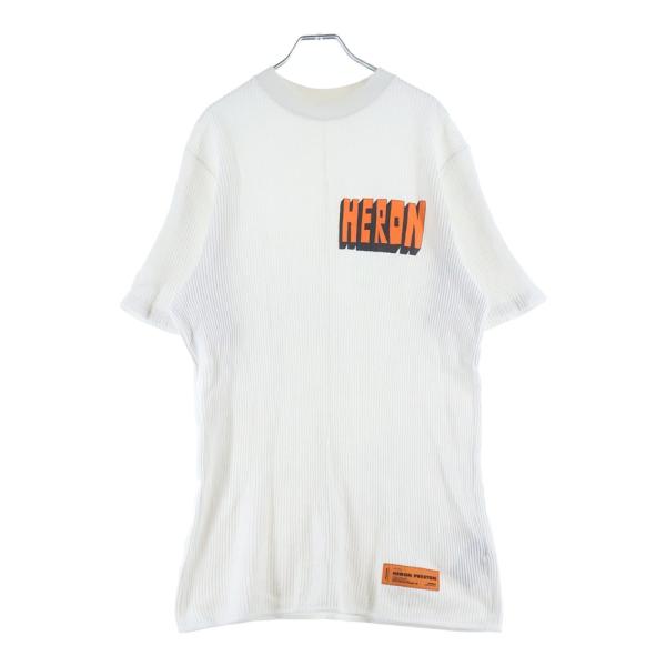 [商品番号]9226B060018[ブランド]HERON PRESTON（ヘロンプレストン）[モデル]20SS WAFFLE HERON BOLD TEE フロントプリント ワッフル クルーネック 半袖Tシャツ カットソー ホワイト HMA...