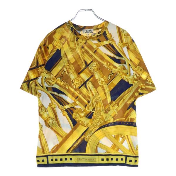[商品番号]9226B070033[ブランド]HERMES（エルメス）[モデル]RYTHMES リズム 総柄 コットン 半袖Tシャツ カットソー ゴールド[販売店舗]BRING オンラインショップ