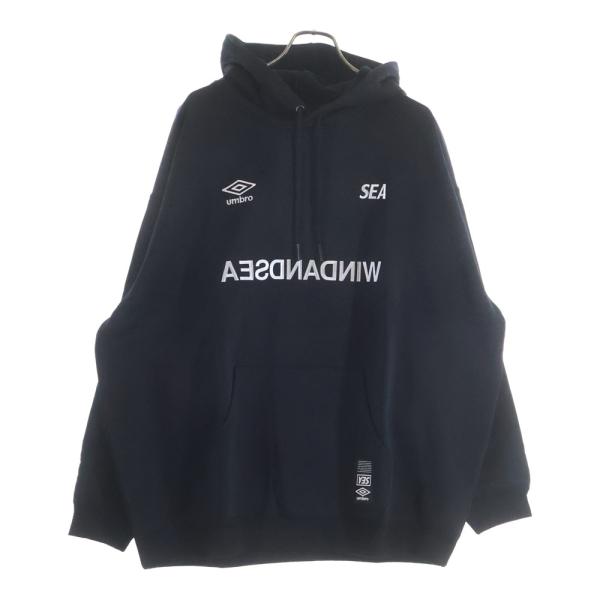 [商品番号]9226B120012[ブランド]WIND AND SEA（ウィンダンシー）[モデル]23SS ×UMBRO LOGO EMBROIDERY HOODIE アンブロ ロゴ刺繍 スウェット プルオーバーパーカー フーディ ブラック...