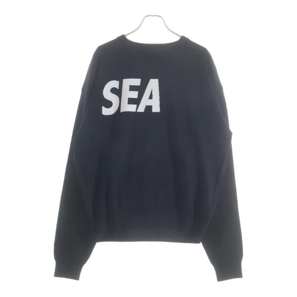 [商品番号]9226B120029[ブランド]WIND AND SEA（ウィンダンシー）[モデル]23SS SILK_BLEND KNIT ロゴジャガード シルクブレンド ニット セーター ブラック WDS-O-SEA-23-Q3-KN-0...