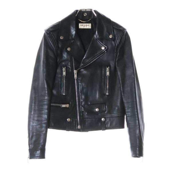 [商品番号]9625H070088[ブランド]SAINT LAURENT PARIS（サンローランパリ）[モデル]14AW エディ期 L01 ラムスキン レザー ダブル ライダースジャケット ブラック 369615 Y5JA2[販売店舗]W...