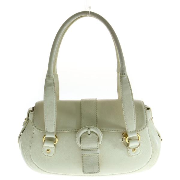 [商品番号]9625I260022[ブランド]FRUTTI DI BOSCO（フルッティディボスコ）[モデル]ベルトデザイン レザー ハンド ショルダーバッグ ゴールド金具 ホワイト[販売店舗]BRING オンラインショップ