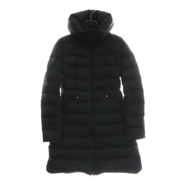 [商品番号]9625J170032[ブランド]MONCLER（モンクレール）[モデル]15AW FLAMMETTE フラメッテ ワッペンロゴ ジップアップ ダウン ロング ジャケット コート ブラック レディース A20934993105 ...