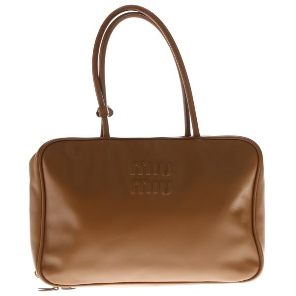 [商品番号]9626B110060[ブランド]miumiu（ミュウミュウ）[モデル]ボー バッグ ラージ コニャック ハンドバッグ トップハンドル レザー ブラウン 5BB117 ゴールド金具[販売店舗]BRING京都河原町店