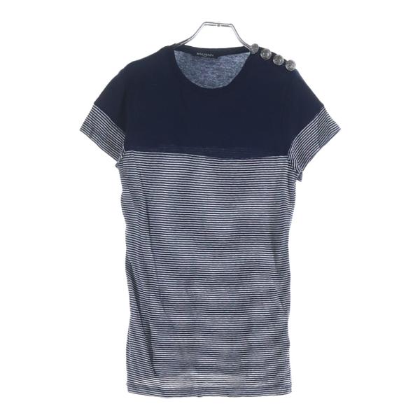 [商品番号]9726A260066[ブランド]BALMAIN（バルマン）[モデル]ボーダー Tシャツ ネイビー[販売店舗]BRING オンラインショップ