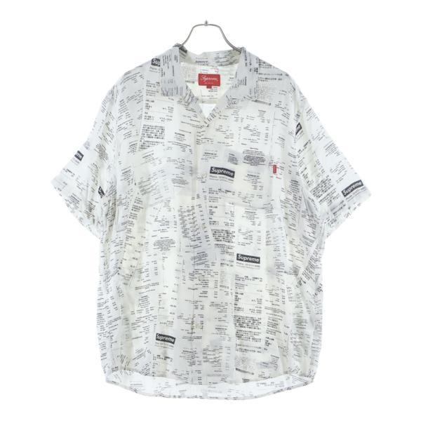 [商品番号]9726B110092[ブランド]SUPREME（シュプリーム）[モデル]20AW Receipts Rayon S/S Shirt レシート総柄プリント レーヨン 半袖シャツ ホワイト[販売店舗]BRING 原宿店