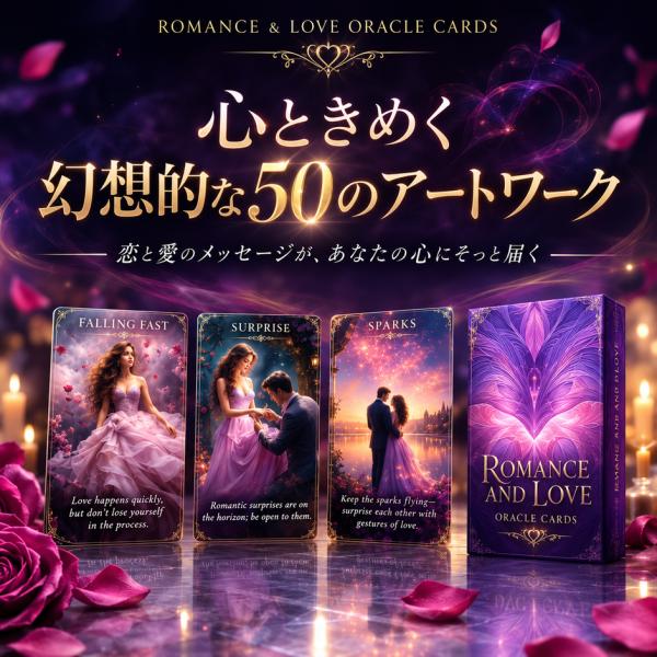 海外ノーブランド品になります。サイズ約12x7センチの標準サイズです。カードは英語版です。ロマンス＆ラブ オラクルカード(Romance and Love Oracle cards) は、愛に関する悩みや質問に優しく、かつパワフルなメッセー...