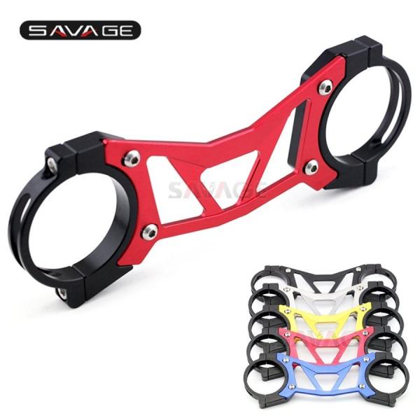 BRACEフロントフォークスタビライザー-状態：真新しいアフターマーケット、高品質-素材：6061アルミニウムCNC素材-表面仕上げ：アルマイト- 取り付け：y oemフロントフォークからダストカバーを取り外し、ダストカバーの位置にこのアイ...