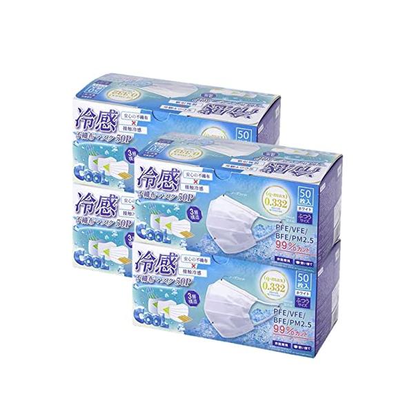 なし・ホワイト 200枚 ・・Size:200枚Color:ホワイト・冷感不織布マスク