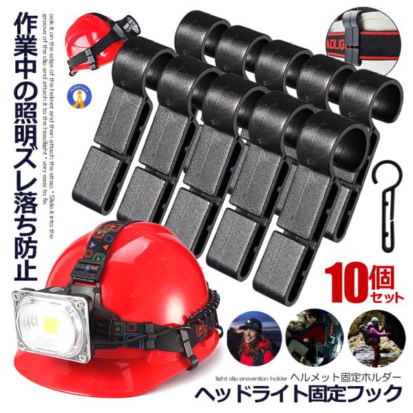 お持ちのヘッドライトのゴムバンド部分に通してヘルメットのふちに引っ掛けるだけのかんたん仕様です。ヘルメット用のバンドホルダーですヘッドライトがヘルメットからすり抜けることを防ぎます。取り付け簡単ヘルメットの端に引っ掛けてからストラップをクリ...