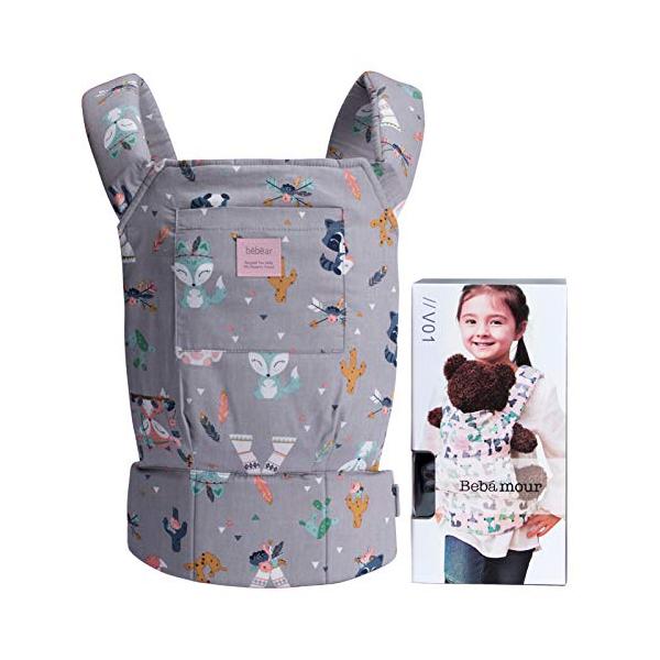 カラー：グレー【生地】：綿100％　【腰ベルト】最大70cmまで【抱っこ対象】：ぬいぐるみ最大寸法L20*W8.5*H10 cm　【使い方】：立て抱っこ、おんぶ【設計】：●サイズは調整できて、赤ちゃんが大きくなっても対応できて、耐久性が高い...