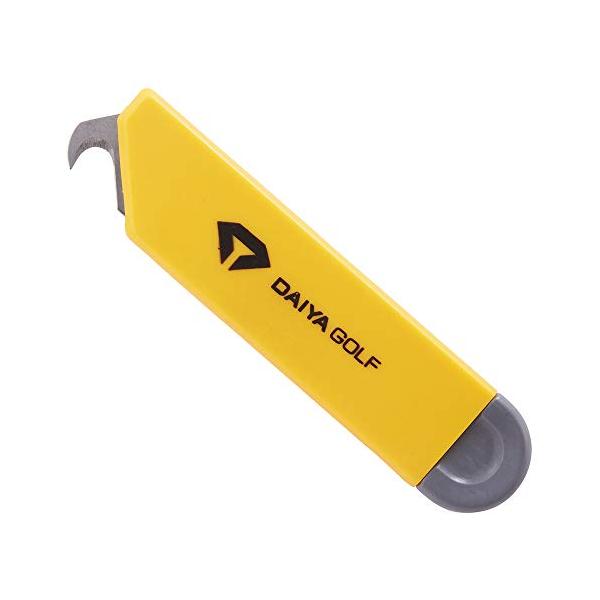 カラー：イエ ローサイズ：フリーサイズスタイル：3_グリップカッターグリップ交換時に便利な専用カッターフック型刃で、シャフトを保護しながら古いグリップを取り外しできます。刃はスライド式で本体に安全に収納可能。スペア刃も付属(本体中身裏のポケ...