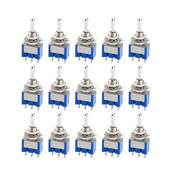 スタイル：MTS-103モデル： MTS-103電圧： 125Vアンペア： 6A仕様： 3ピン3-ポジション銅接点125Vパッケージが含まれています：15 *トグルスイッチ