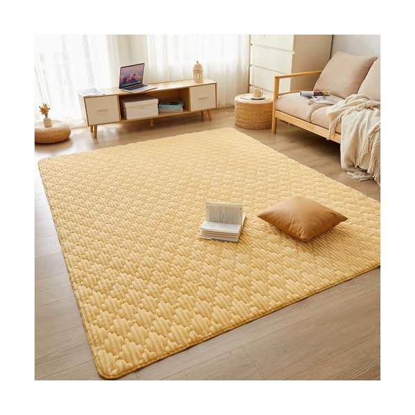 カラー：ダークイエ ローサイズ：130×190【高級感たっぷりの厚手 カーペット】Choshomeの25mm極厚いカーペットは、7つの高級モランディ調の配色が選べます。1.5畳 ラグマットは毛足の短いフランネル素材に、可愛らしいダイヤモンド...