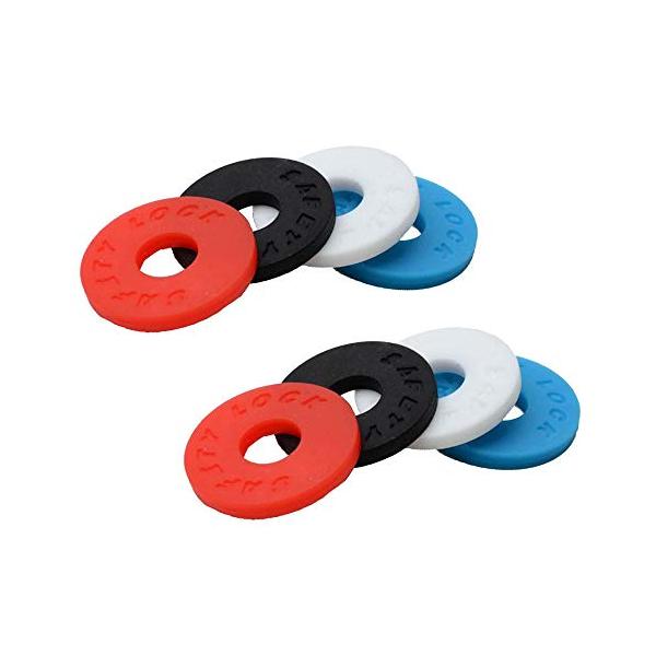 カラー：4色スタイル：4色入りサイズ：直径約25mm　厚さ約3mm　内径約9mmセット数：8個セット（赤×2、黒×2、白×2、青×2）滑り止め：ギターストラップが脱落するのを防ぎ、簡単にインストールできます。適用楽器：フォークギター、エレキ...