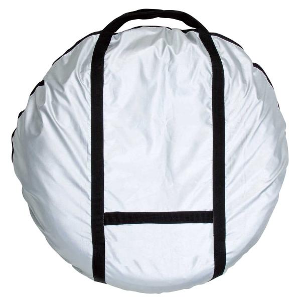 カラー：シルバーサイズ：3)L汚れを気にせず持ち運べるタイヤバッグ Lサイズカラー:シルバー本体材質:ポリエステル100%製品サイズ(WxDxH):890x0.1x890cm 単品重量:580g広口タイプなのでタイヤの出し入れも簡単。