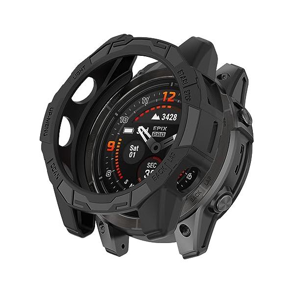 カラー：ブラック対応機種：GARMIN Fenix7X pro/Epix Pro 51mm柔軟性と頑丈さを兼ね備えているTPUゴムで作られており、本体を落下や衝撃、傷、汚れなどからしっかり守りますケースを付けたまま各種操作や接続が可能！取り...