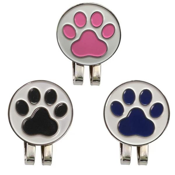 カラー：ピンク+ブラック+ブルー(３個セット)?【可愛いデザイン】猫ちゃんの肉球の可愛いデザインとなり、シンプルで大人気なゴルフマーカーです。マーカーだけではなくクリップも付属して使用には便利です。?【商品サイズ】ゴルフ マーカー：25mm...