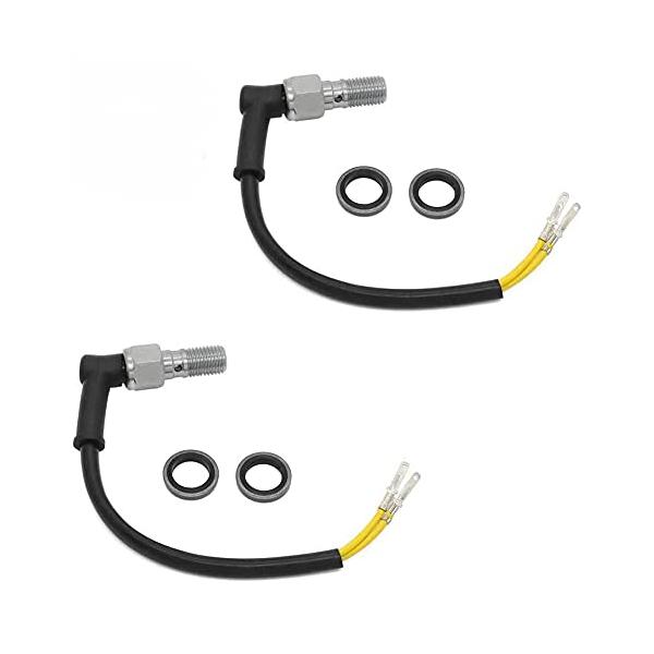 カラー：写真通りサイズ：2本セット高品質のアルミニウムとプラスチック素材で作られ、耐久性が良く、使用寿命が長いです。パッケージ内容：油圧ブレーキスイッチ*2本；　ガスケット*4個（写真通り）サイズ：M10×1.25mm； ワイヤーの長さ：1...