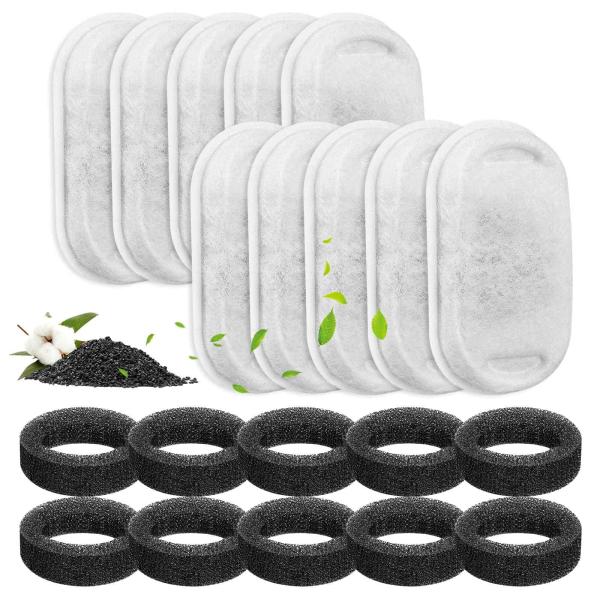 カラー：ホワイト1・【商品詳細】サイズ：猫水飲み器フィルター ：7.6cm*4.3cm 猫給水器プレフィルタースポンジ：7.6cm*6cm*2.8cm 対応型番： DIOOHP・PETPNR・ROJECO・WKWWなどの3.2Lステンレスス...