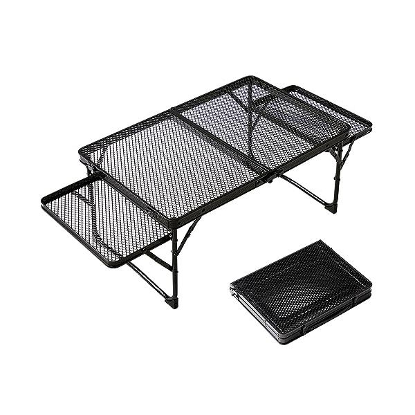 カラー：ブラックサイズ：Large-サイドテーブル付きスタイル：休〓【ブランド】：TIMBER RIDGE 【素材】：アルミニウム 【仕様】：重量：約2.49kg 耐荷重：約40kg サイドテーブル耐荷重：約5kg 使用時サイズ：約64X4...