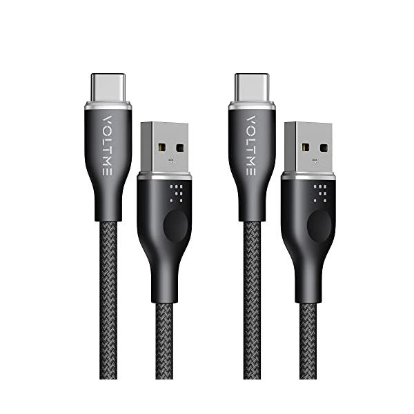 カラー：Blackサイズ：1m【QC 3.0充電規格対応で急速充電可能】VOLTME USB-A＆USB-CケーブルがQuick Charge 3.0/2.0対応し、あらゆるデバイスを安定かつ高速の充電が出来ます。100分間でSamsun ...