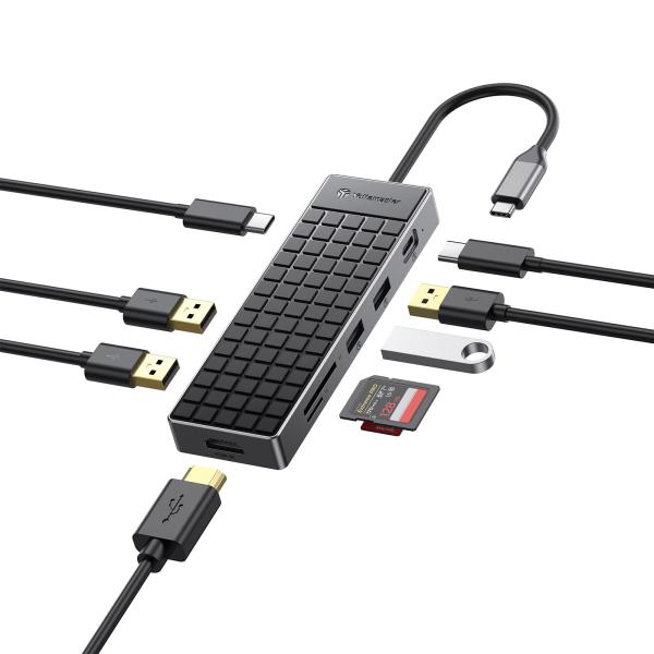 カラー：9ポート【9-in-1多機能なUSB C ハブ】USB Type-C ハブをHDMI（4K@60Hz）×1、USB 3.0 5Gbps高速伝送ポート ×3、USB-C 3.0 5Gbps高速伝送ポート ×1、USB 2.0高速伝送ポ...