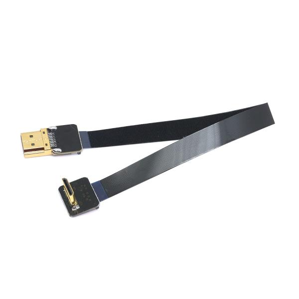 サイズ：50CM空中での写真cablecc cablecc、90 °下向きの角度付きFPVミニHDMIオスをHDMIオスFPCフラットケーブル50 cmマルチコプター用ブランドcablecc