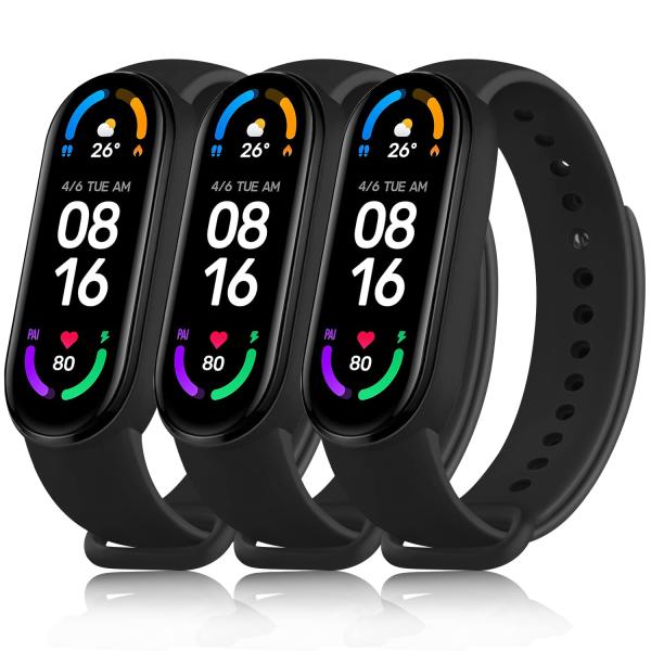 カラー：ブラック+ブラック+ブラックスタイル：シンプル【対応機種】Xiaomi Mi Band 6 ＆ Xiaomi Mi Band 5にのみ適合します。(Xiaomi Mi Band 4およびMi Band 3には対応していません！！！)...