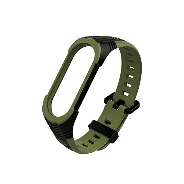 カラー：グリーン＋ブラックサイズ：Xiaomi Miband7/Miband6/Miband5対応機種: Xiaomi Miband7/Xiaomi Miband6/Miband5 ；カラフルな4色！毎日の気分やファッションに合わせてバンド...