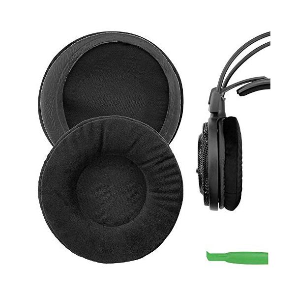 カラー：ブラック高品質の ベロア と ベロア で作られたイヤーパッドです。古くなったイヤーパッドを交換できます。新しいイヤーパッドに交換して、耳をより快適にします。オーディオテクニカ ATH Ad1000x Ad2000x Ad900x A...
