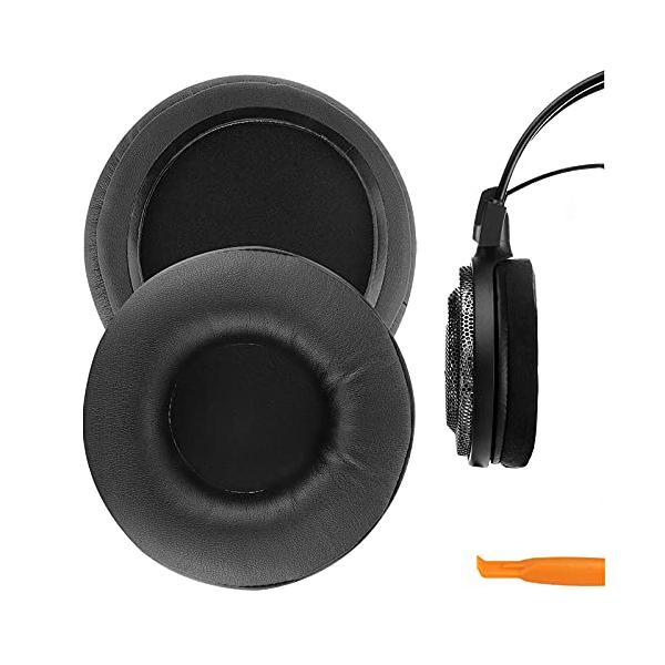 カラー：ブラック高品質の メモリーフォーム と プロテインレザー で作られたイヤーパッドです。古くなったイヤーパッドを交換できます。新しいイヤーパッドに交換して、耳をより快適にします。オーディオテクニカ ATH Ad1000x Ad2000...