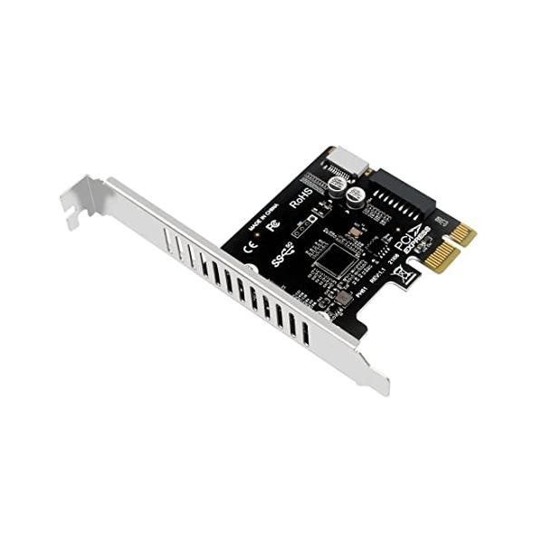 カラー：ブラックPCI-Eカード。スタイル：クラシックコネクター1: USB 3.0 20ピンソケット。 コネクター2: USB 3.1 20ピンフロントパネルヘッダー。 このアダプターは、利用可能なマザーボードのPCI-E 1xをUSB ...
