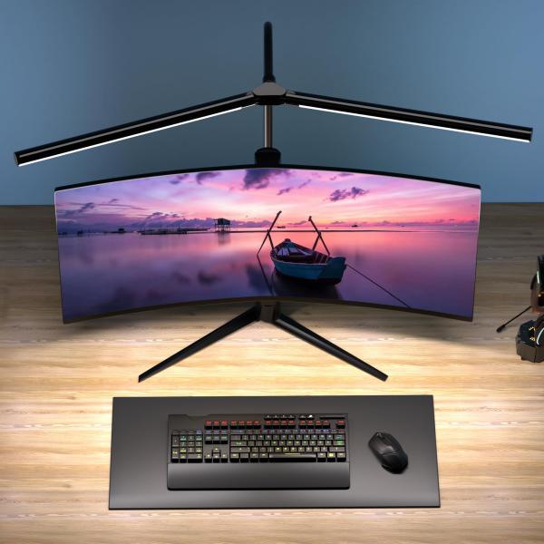 カラー：ブラックサイズ：Largeスタイル：工?Quntisダブル光源のスタンドライトが登場：　独自な折りたたみ設計を備えており、ダブル光源ため、ライトバーの角度を自由に調整可能。最大で80センチまで延長可能で、幅さ１８０センチの机全体を明...