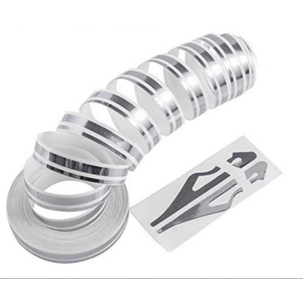 カラー：silver plating防水、耐フェード、自己粘着、ないバックグラウンド、残渣なく除去が容易材料: 屋外ビニー ルサイズ: 約 12 ミリメートル × 9.80 メートルパッケージは: 1 ロールの x 車体デカールビニー ルス...