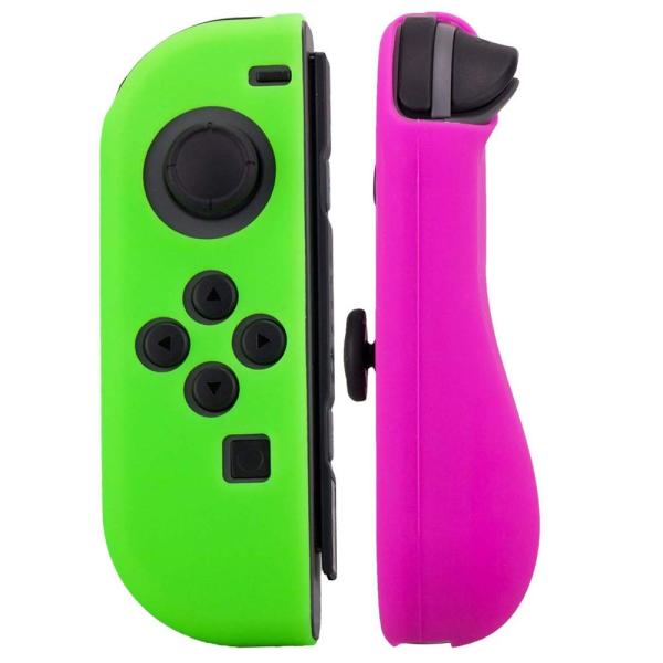カラー：緑とピンク1.Nintendo Switch Joy-Con(L)/(R)用シリコンケース。2.高品質シリコン素材で製作された、魅力的な外観、手触りが良い、フィット感抜群、傷などの予防にばっちり、滑り止めの表面で貴方はレバーを安く掴...