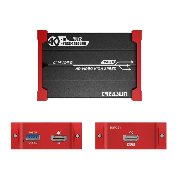 カラー：HSV321G◆4Kパススルー対応・遅延なし◆：最新4K 30HZパススルー対応しているバージョンで、HDMI循環に出力により、1080p/60fpsの高画質映像を録画しながら、パソコンの画面上に超低遅延（約0.1秒）でゲーム画面を...