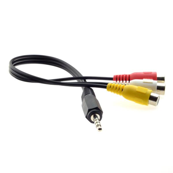 3.5 mm 1 / 8 "オスに3 RCA AV -メスコード、ステレオ車AUXオーディオビデオケーブル20 cm ;コネクタ:ミニ3.5 mm 4-pos.コネクターオスto 3 RCAオスご注文前に必ずご使用のデバイスの3.5 mmビ...
