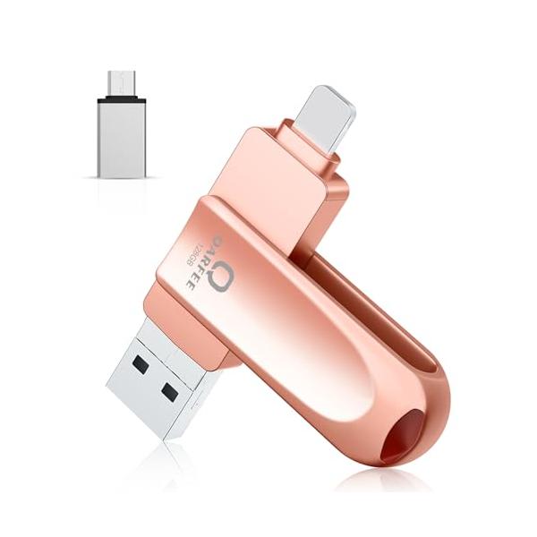 カラー：ピンクサイズ：128GB・【4in1 USBメモリー】USBメモリーはiOS、USB、Type-C、Micro USBの四つのコネクタを搭載し、端子が一つしかないUSBメモリと比べ、新世代4-in-1のi Phone対応USBメモリ...
