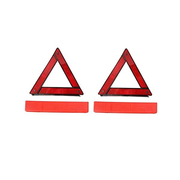 【パッケージ内容】三角停止板 2枚、サイズ：29cm*29cm*29cm【昼夜兼用】良い反射素材を使って、見やすくて、非常時や事故時に後続車への警告に！昼も夜も使えます。【耐久性 、良い安定感 】接合部分は補強のデザイン、耐久性あります。滑...