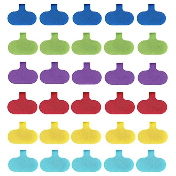 サイズ：3.8×1.6cm1.【商品仕様】セット内容：30枚入り 、カラー：レッド、ライトグリーン、ブルー、スカイブルー、イエ ロー、パープル／各5個、サイズ：3.8×1.6cm2.【書きやすい】 このケーブルラベルが他のブランドと違うとこ...