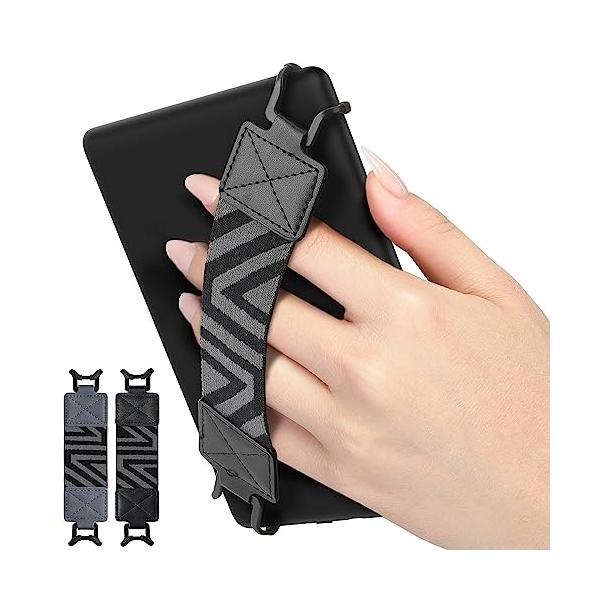 カラー：GrayBlackサイズ：6~8inスタイル：ハンドストラップタブレット操作をより快適に 片手でスマホを持ちながら操作すると、重心がだんだんズレてしまい、手首が疲れてきますので、当商品を使用すれば、自然に中心を支えてくれて、操作中の...