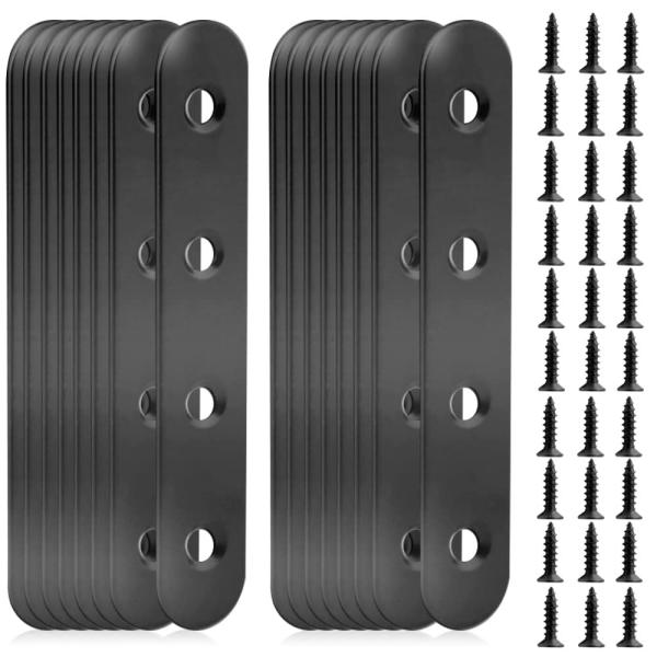 ・【高品質ステンレス】:ブラケットは高品質のステンレス製で強度が高く、大きな圧力でも変形しないことがされています。また、表面に黒色コーティングを施しているため、酸化や腐食に強く、家具の表面に取り付けたときに錆びる心配がありません。・【実用固...